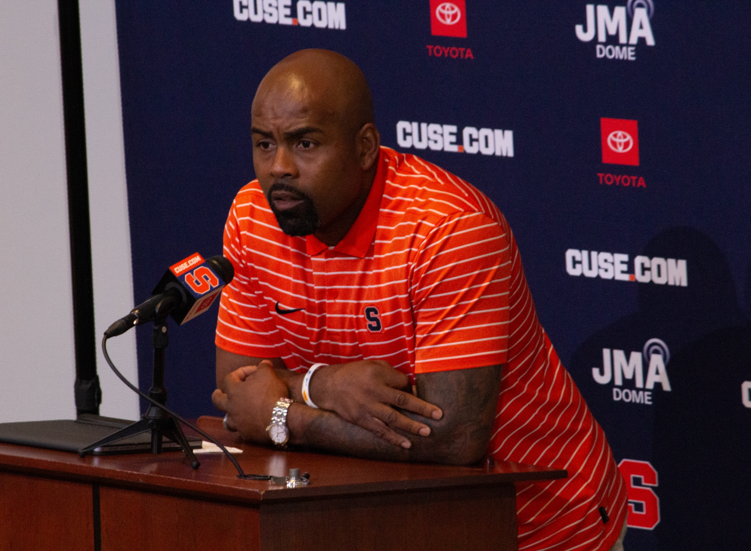 Fran Brown discusses No. 19 Pitt, Wax's status at press conference