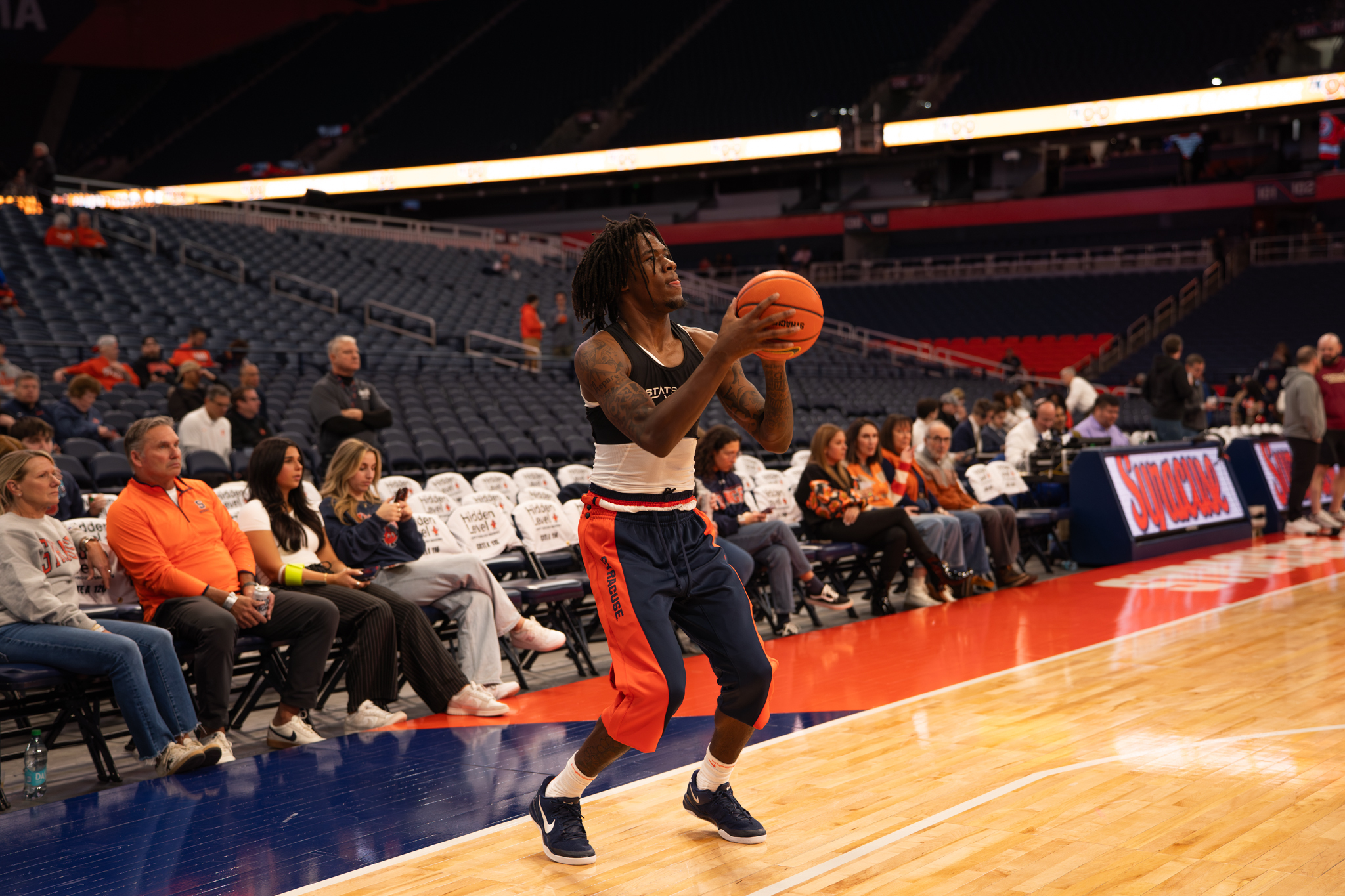 SU 5-star WR Calvin Russell III dresses for 1st basketball game